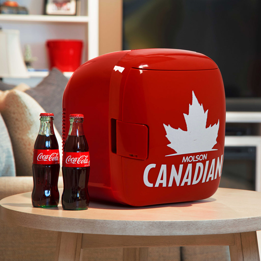 Molson Canadian Mini Fridge | Cooler/Warmer | 7.9L | Red
